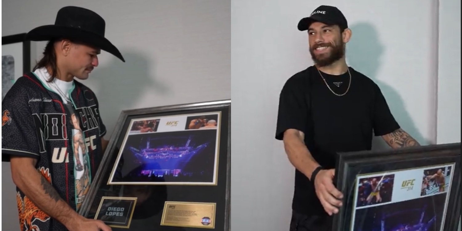 See The Moment Ufc’s Diego Lopes And Jean Silva Receive Octagon ‘Name ...